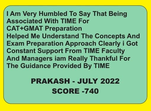 T.I.M.E. GMAT Exam Coaching at Bangalore