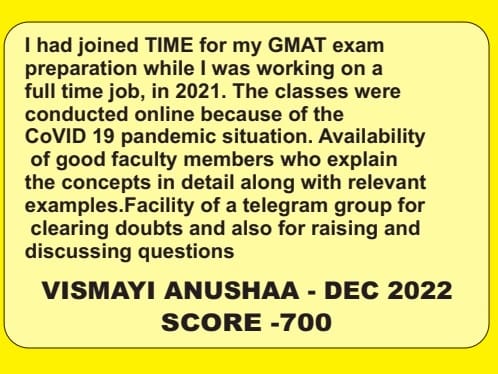 T.I.M.E. GMAT Exam Coaching at Bangalore